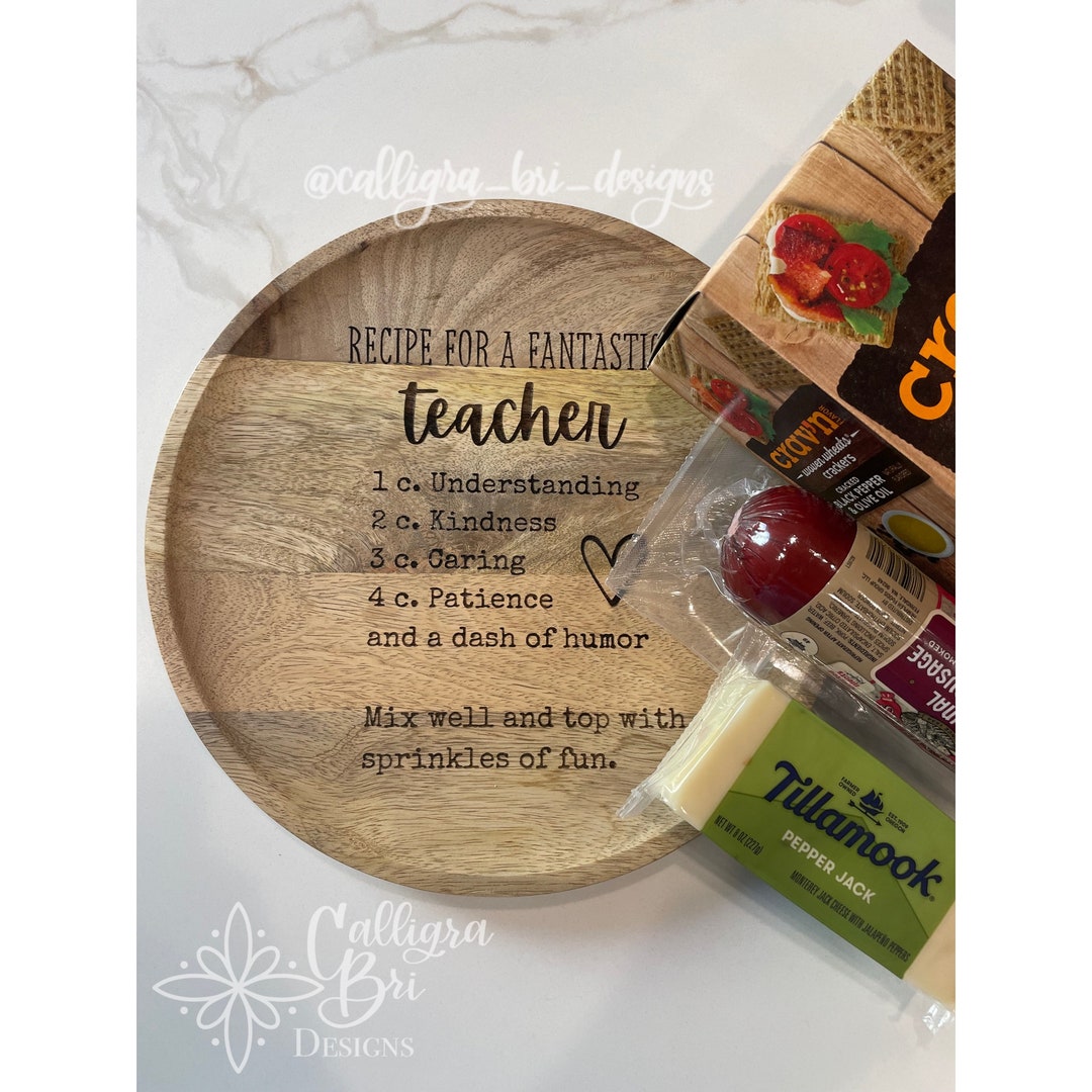 Wooden Tray for Teacher Gift- Perfect Teacher Recipe- Treats Cookie ...