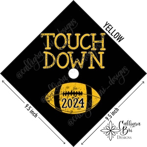 Football Athlete Touch Down Grad Cap Topper Graduation Gift Tassel ...