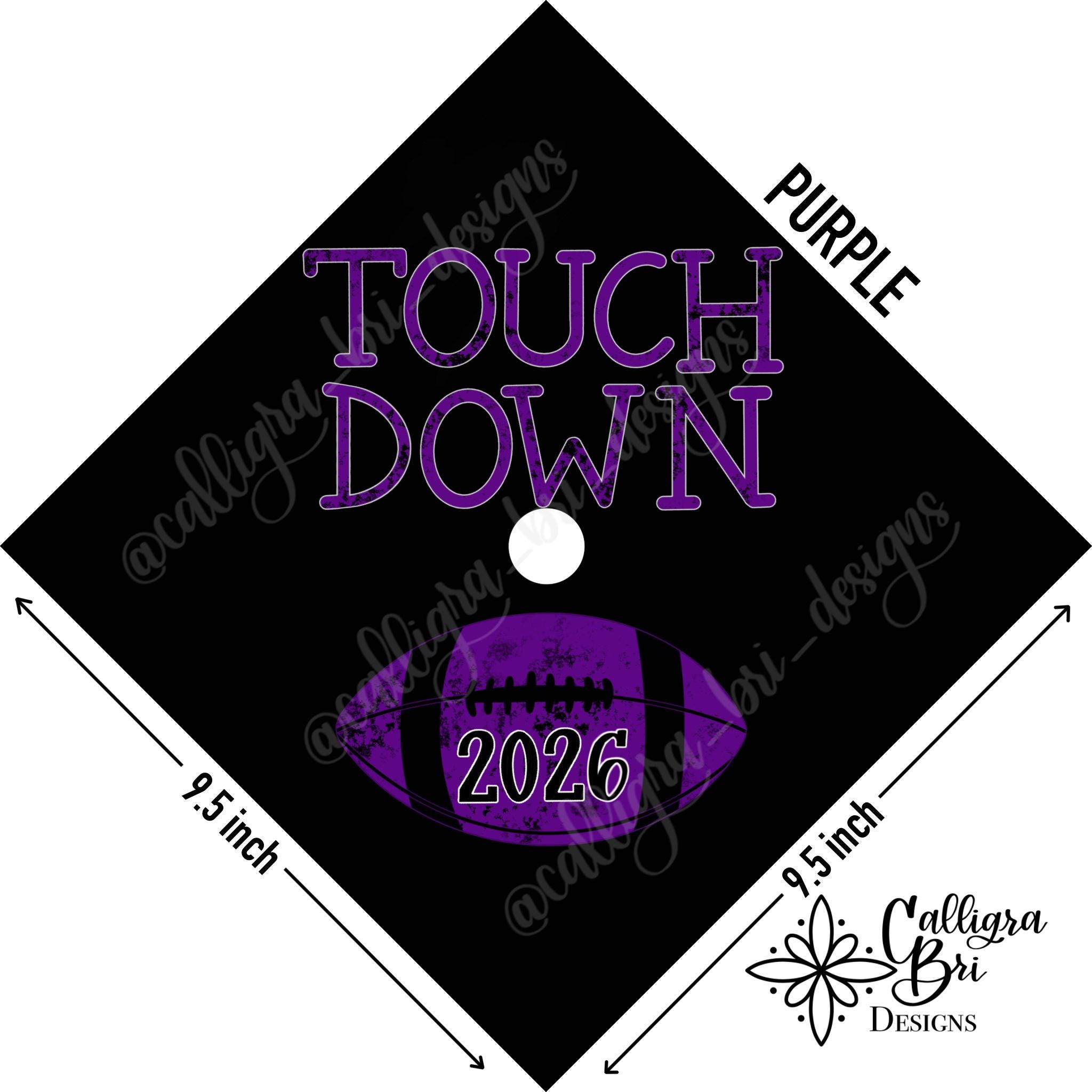 Football Athlete Touch Down- Grad Cap Topper Graduation Gift Tassel ...