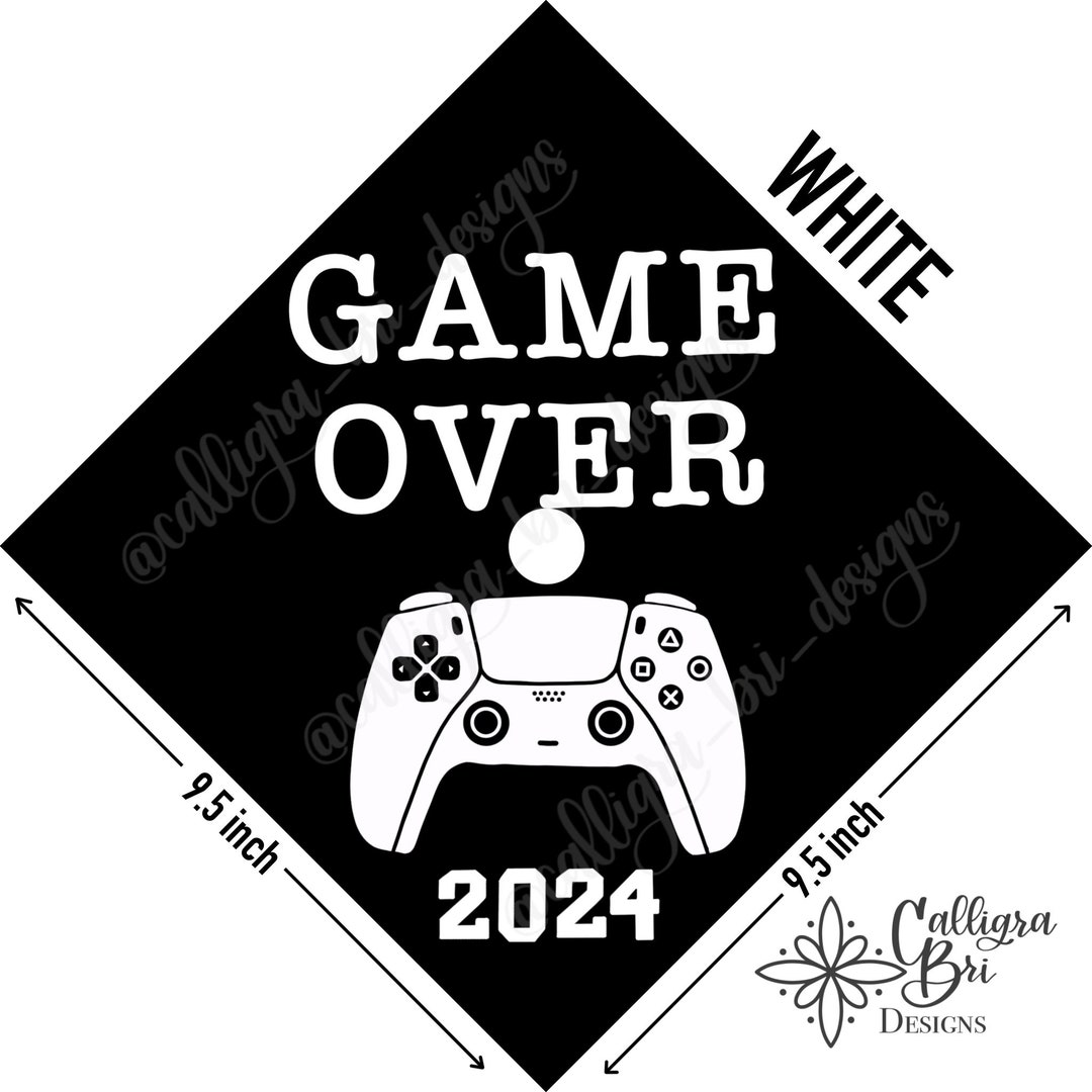 Game Over Grad Cap Topper Graduation Gift Tassel Custom Quote ...