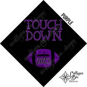 Football Athlete Touch Down Grad Cap Topper Graduation Gift - Etsy