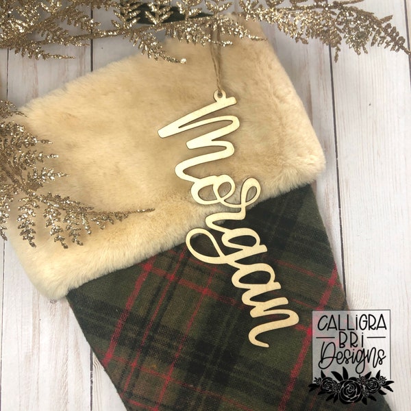 Stocking Name Tag - Etsy