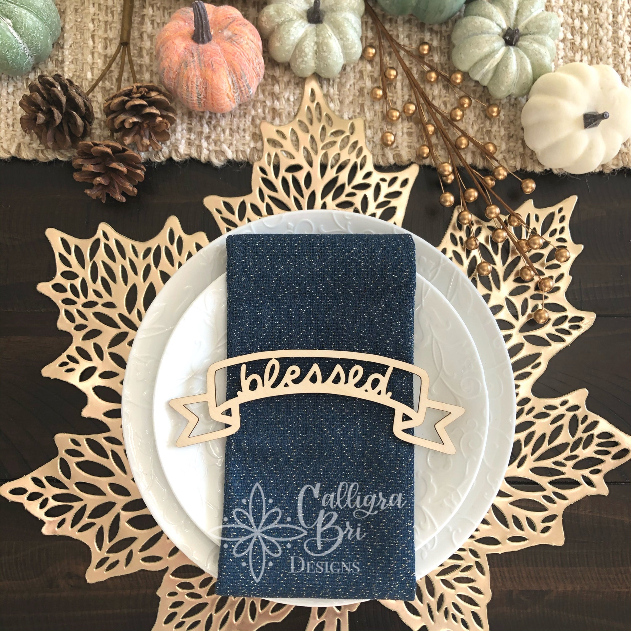 Banner Thanksgiving Christmas Dinner Table Place settingsName | Etsy