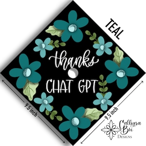 Thanks Chat GPT- AI Joke- Grad Cap Topper Graduation Gift- Tassel ...