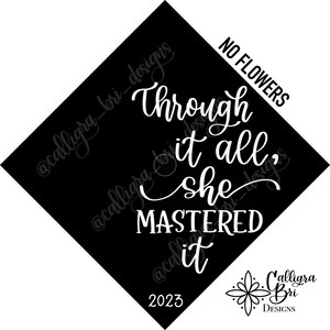 She Mastered It Grad Cap Topper Graduation Gift Tassel Custom Grad ...