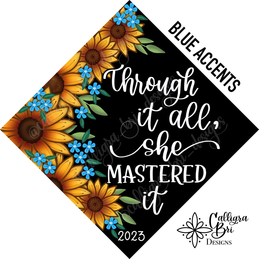 She Mastered It Grad Cap Topper Graduation Gift Tassel Custom - Etsy