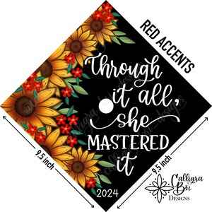 She Mastered It Grad Cap Topper Graduation Gift Tassel Custom Grad ...