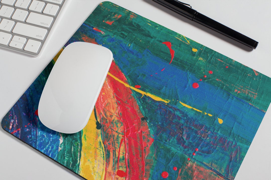 Colorful Painting Office Computer Desk Mouse Pad. Rainbow Festive Mouse ...