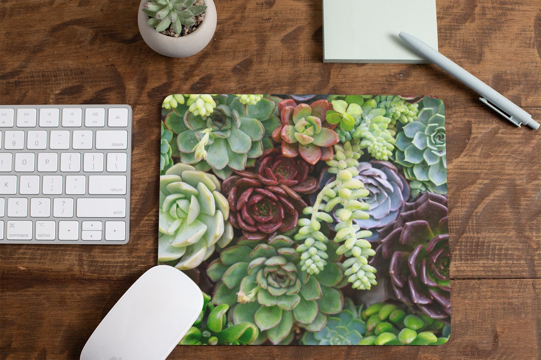 Succulent Mouse Pad: Floral Office Desk Decor - Etsy