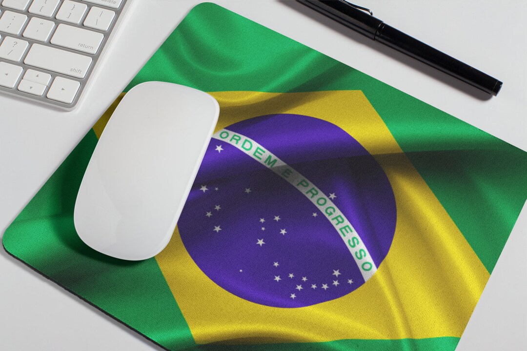 Brazil Flag Mousepad: Neoprene Office Desk Accessory - Etsy
