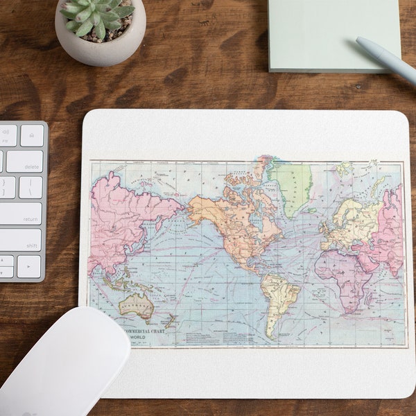 World Map Mouse Pad - Etsy