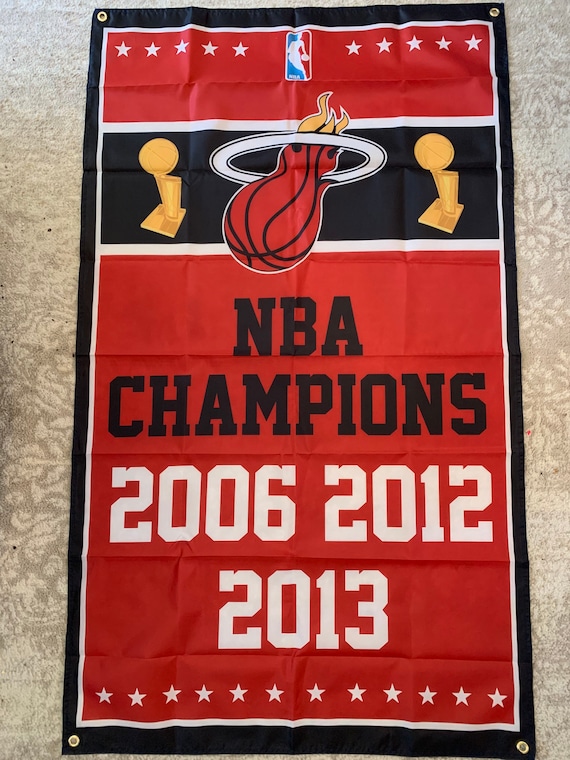 Miami Heat NBA Championship Banner Flag | Etsy