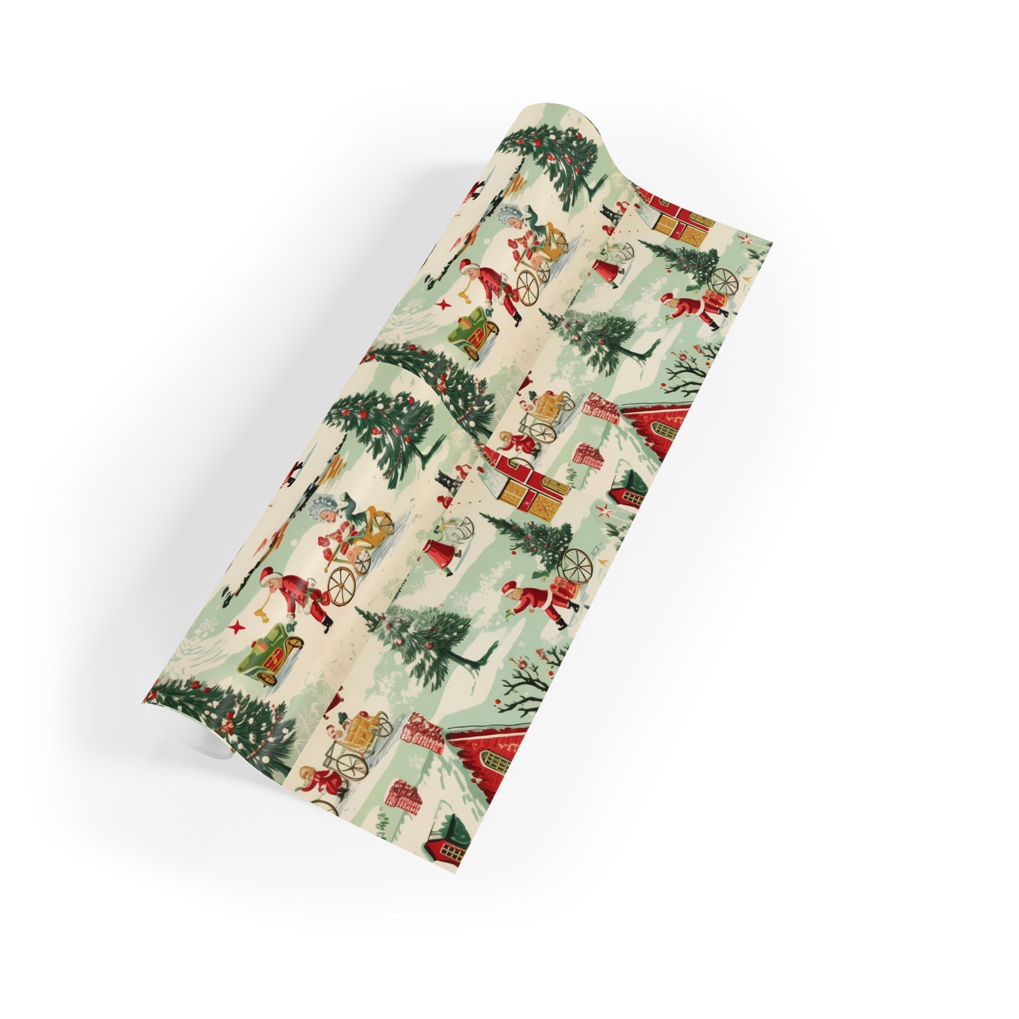 Retro Vintage Christmas Wrapping Paper - Etsy