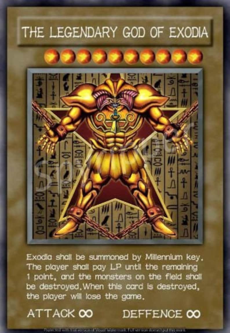 Exodia God Yugioh card Glossy rare Orica semi holo custom | Etsy