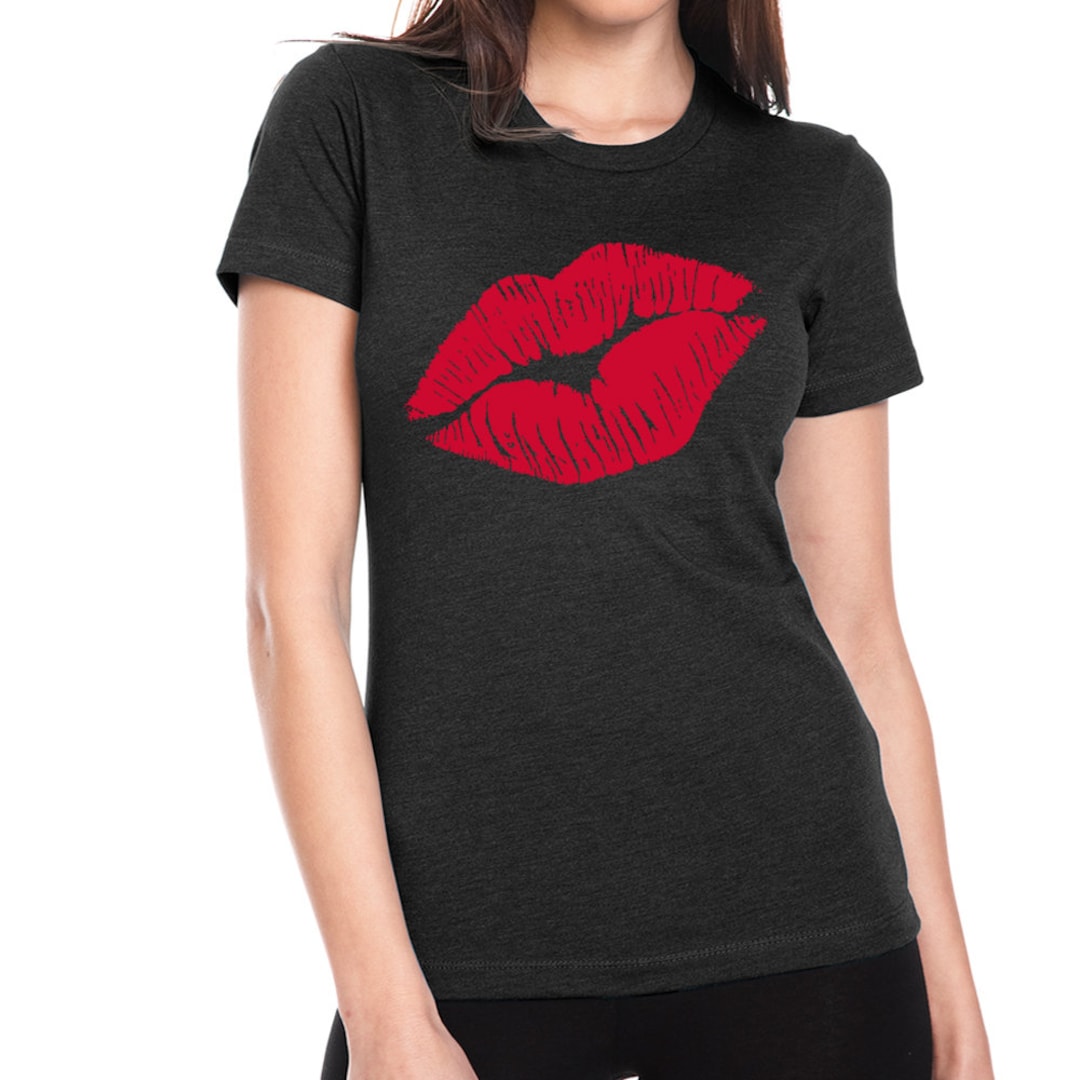Kiss Mark Ladies Poly-cotton T-shirt - Etsy
