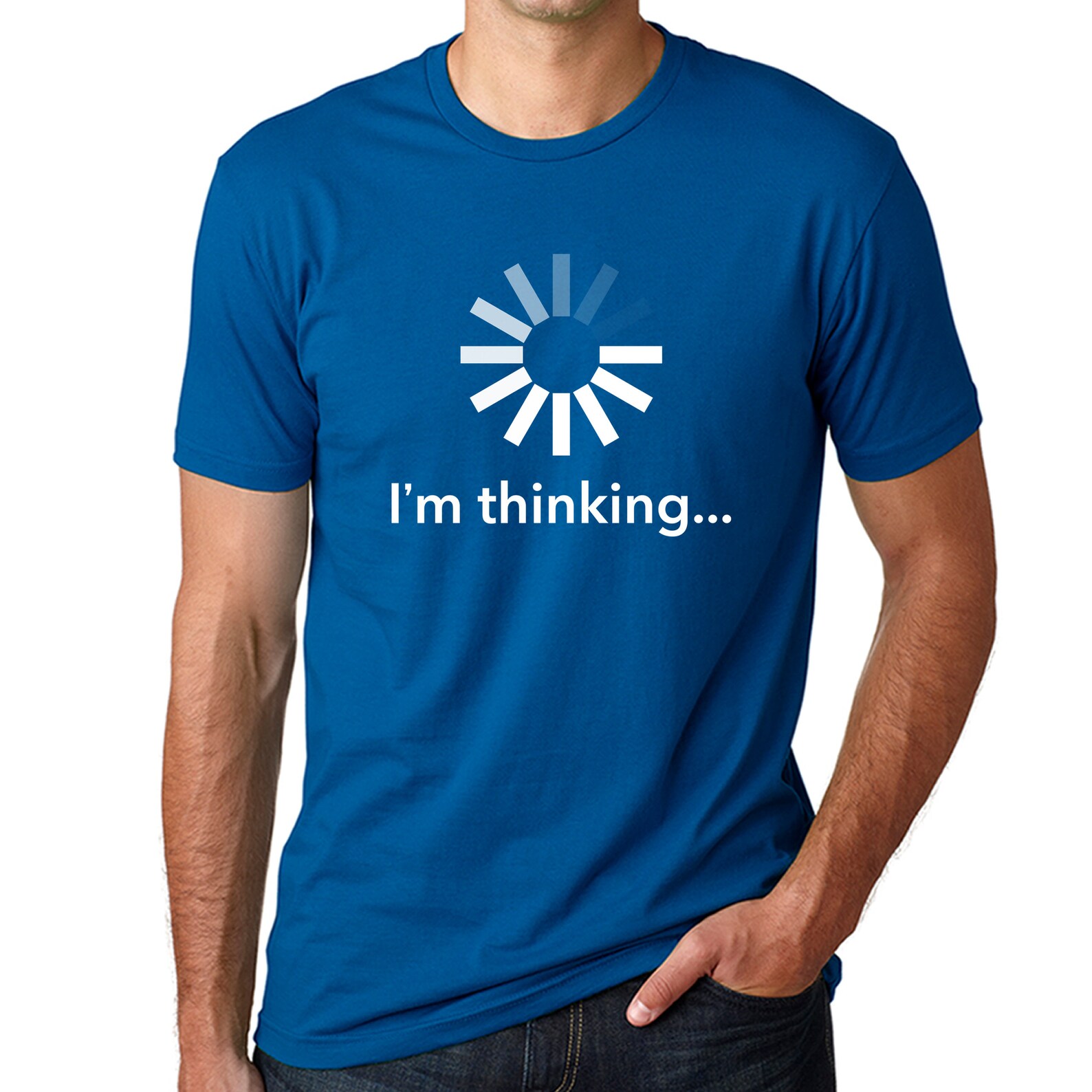 Im Thinking Unisex Cotton Crew T Shirt Etsy