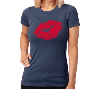 Kiss Mark Ladies Poly-cotton T-shirt - Etsy