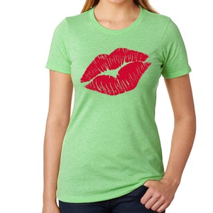 Kiss Mark Ladies Poly-cotton T-shirt - Etsy