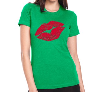 Kiss Mark Ladies Poly-cotton T-shirt - Etsy
