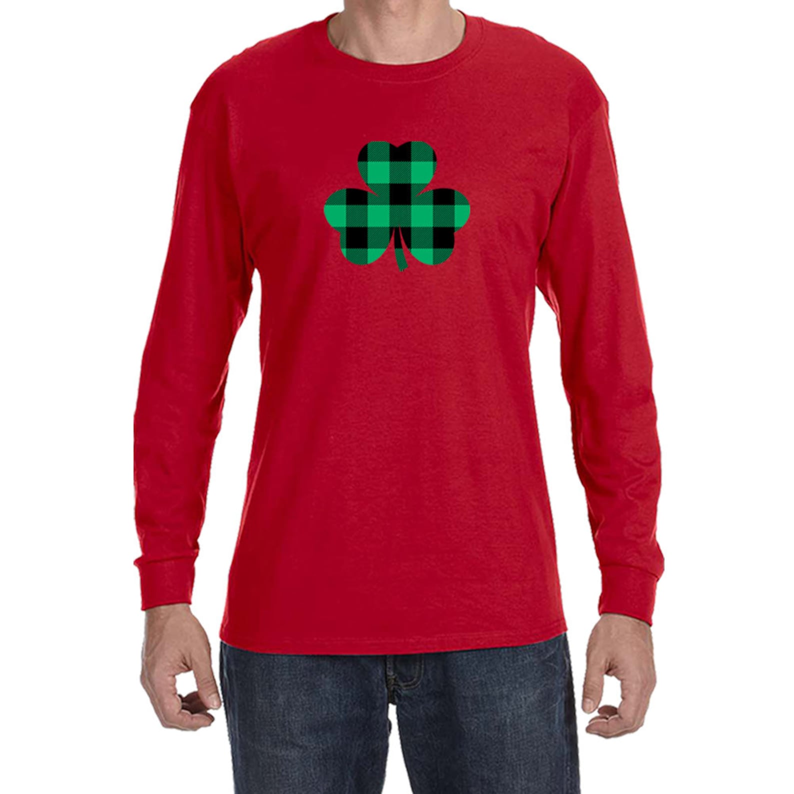 SHAMROCK PLAID Men's Long Sleeve T-shirt | Etsy