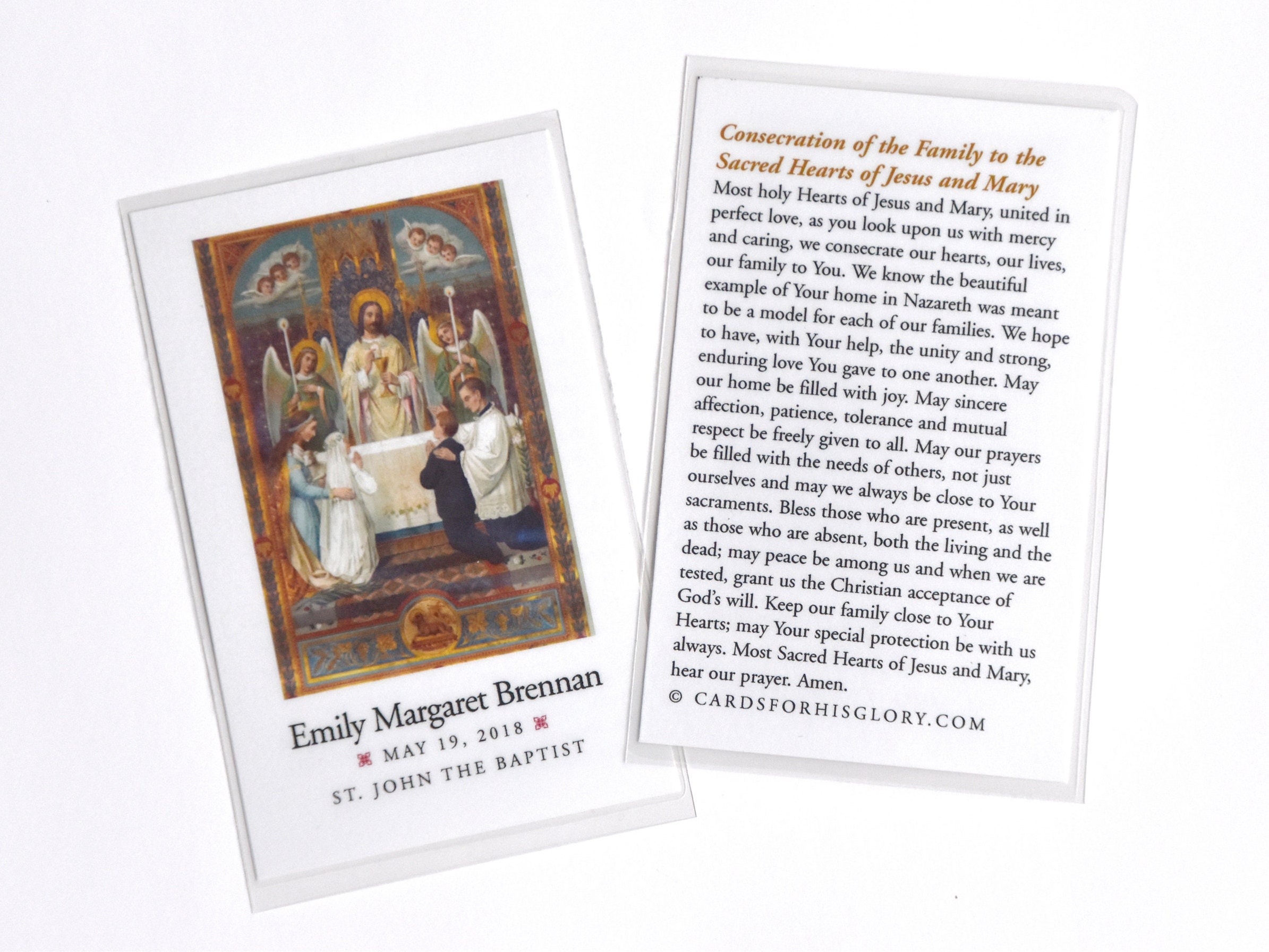 Set of 8, Custom First Communion, 1st Communion, Holy Cards, Laminated ...