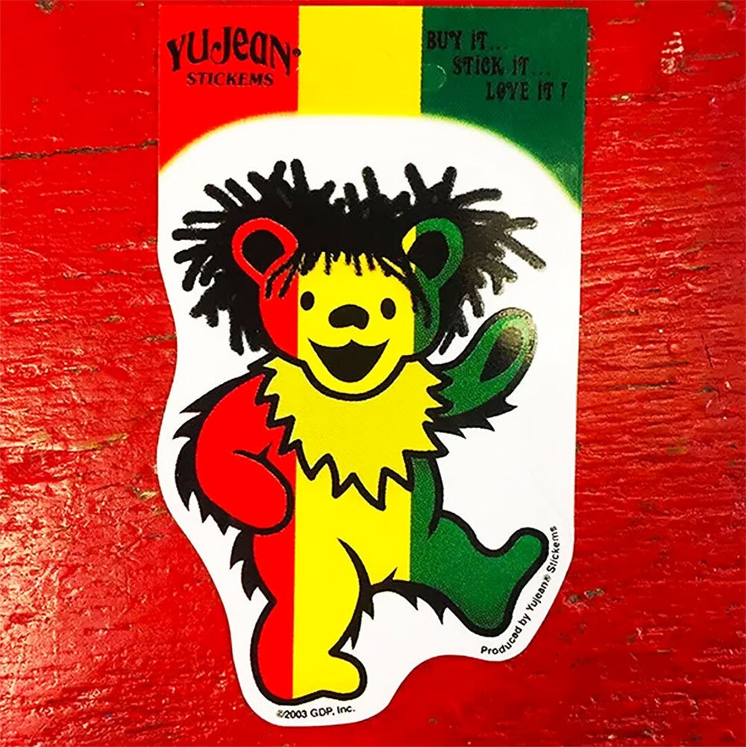 Grateful Dead 'rasta Dancing Bear' Vintage Sticker new Old Stock - Etsy