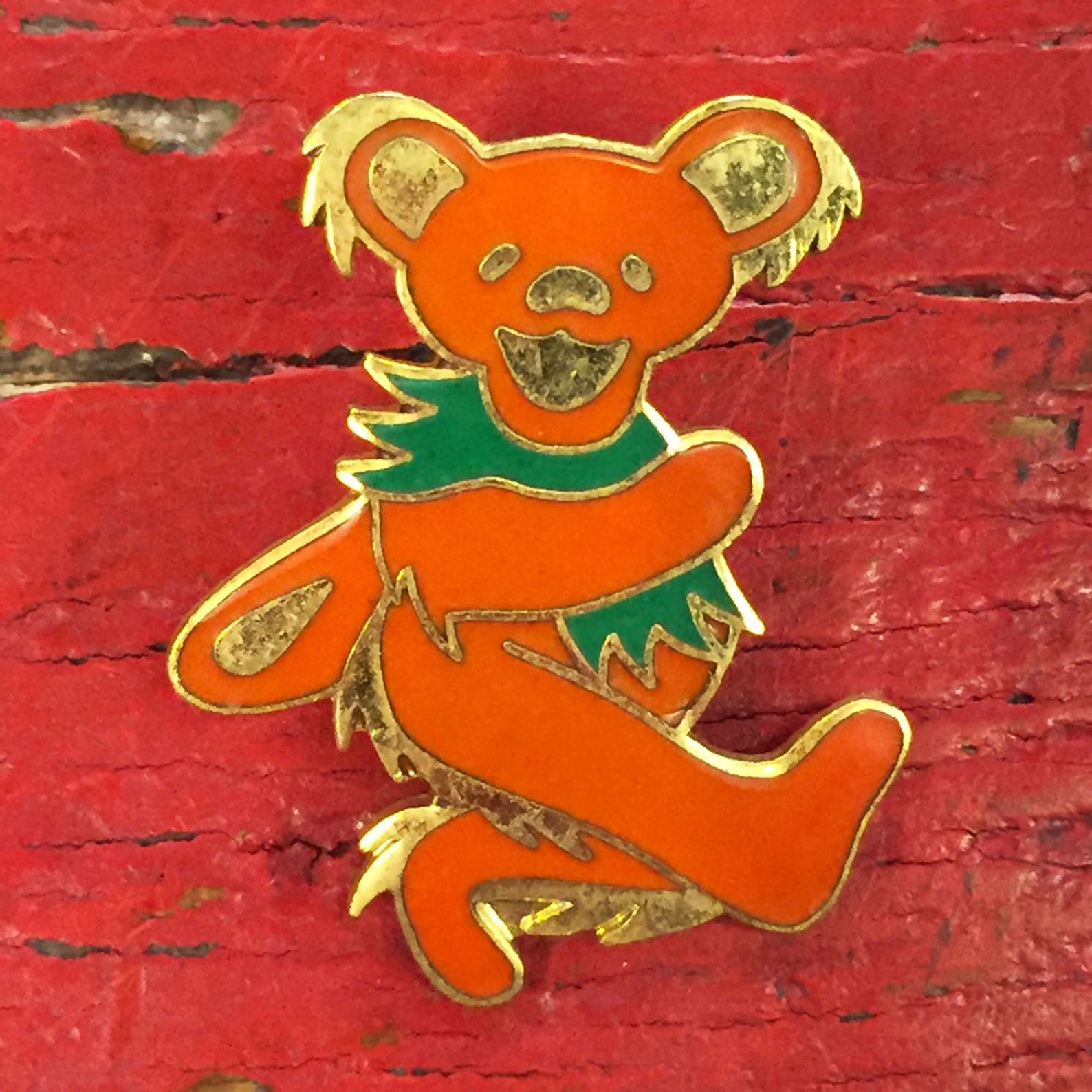 Grateful Dead Orange Dancing Bear Gold Metal Vintage Pin - Etsy