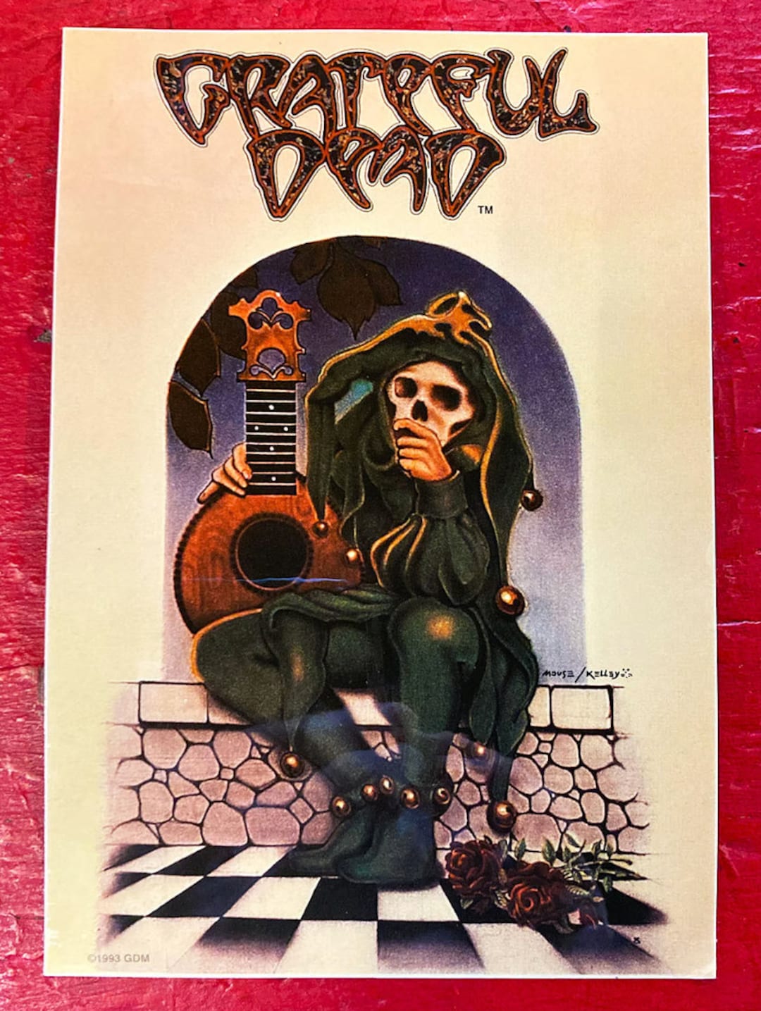 Grateful Dead - 'jester and Rose' Vintage Sticker (new Old Stock) - Etsy