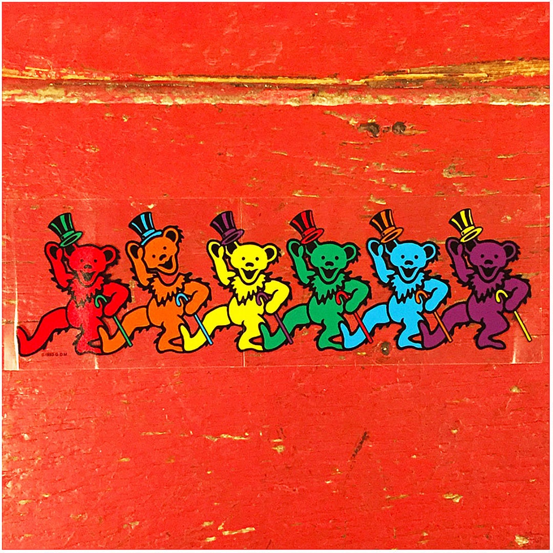 Grateful Dead - 'rainbow Tophat Dancers' Window Sticker (new Old Stock ...