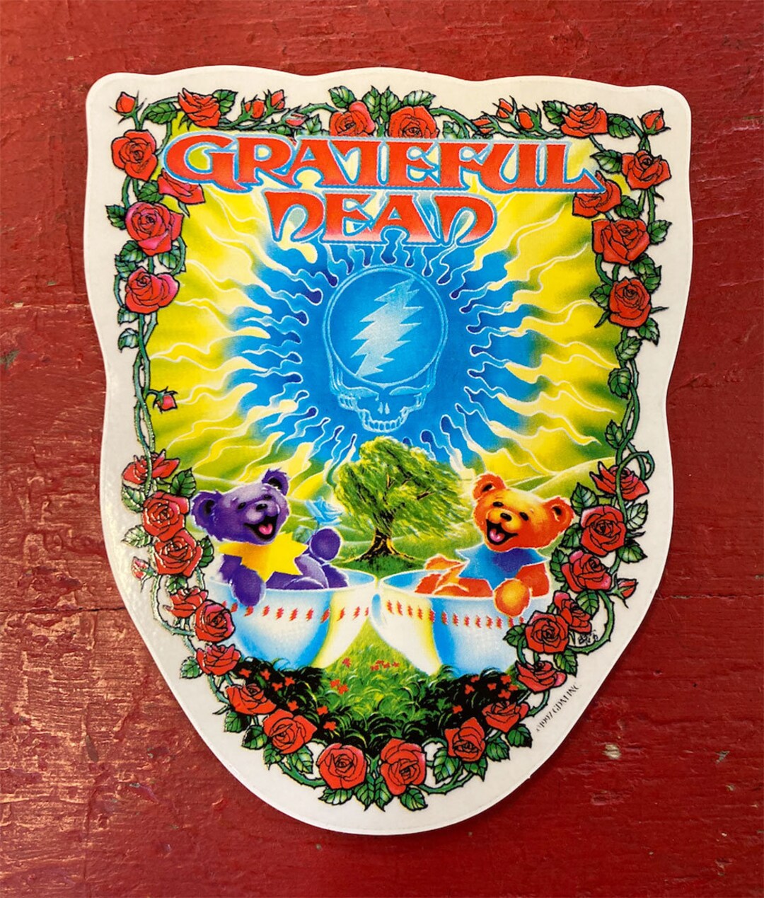 Grateful Dead - 'scarlet=>fire Bears' Vintage Die-cut Sticker (new Old ...