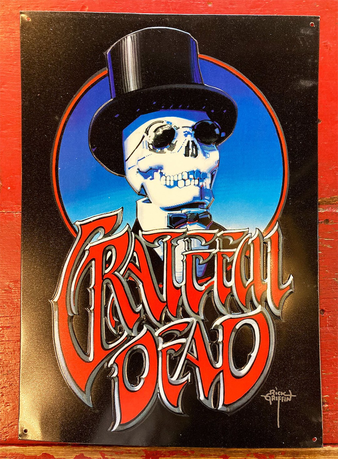 Grateful Dead 'top Hat Skeleton' Embossed Metal Print Poster new Old ...