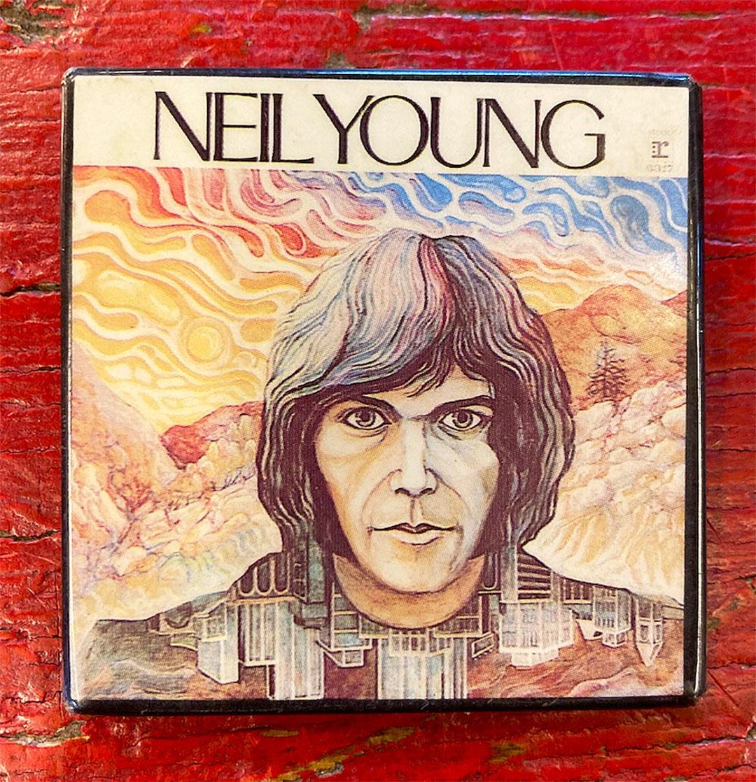 Neil Young - 'neil Young' Promotional Square Button (1970's Vintage) - Etsy