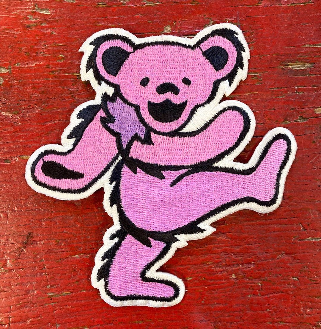 Grateful Dead - 'pink Dancing Bear' Vintage Patch (large) (new Old ...