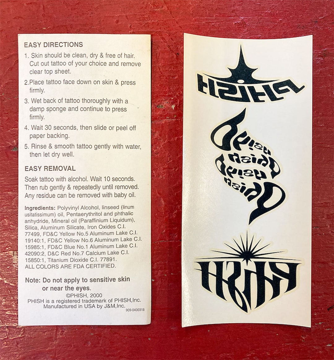 Phish - 'mix Phish Logo' Temporary Tattoo = Psychedelic Body Art = (new ...
