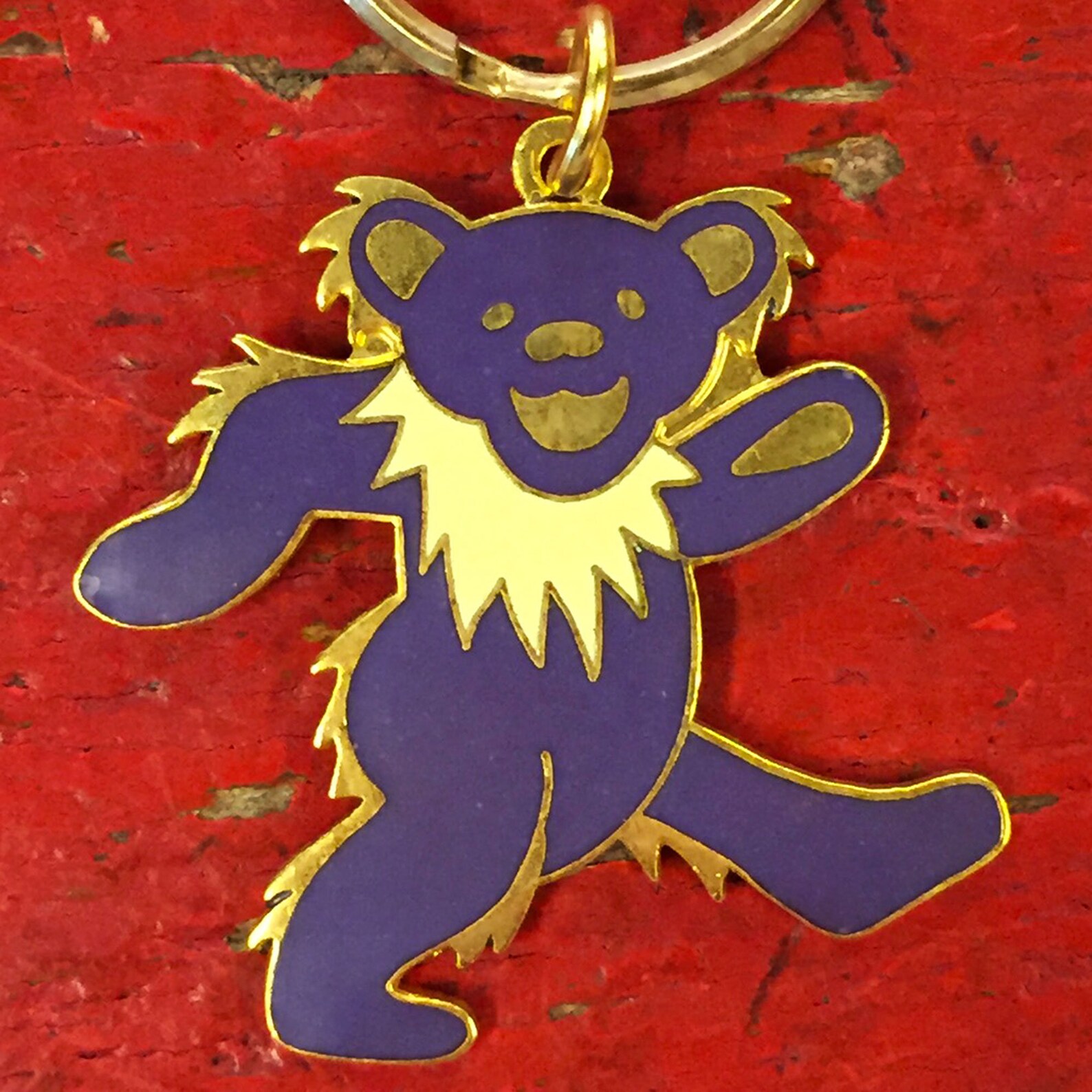 Grateful Dead Purple Dancing Bear Vintage Key Ring New Old Etsy