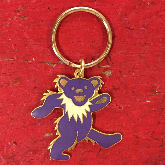 Grateful Dead Purple Dancing Bear Vintage Key Ring New Old Etsy