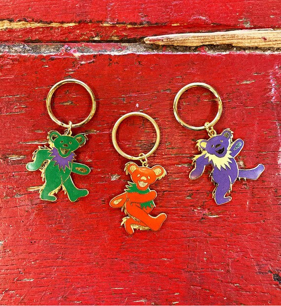 Grateful Dead - Orange Dancing Bear Vintage Key Ring … - Gem