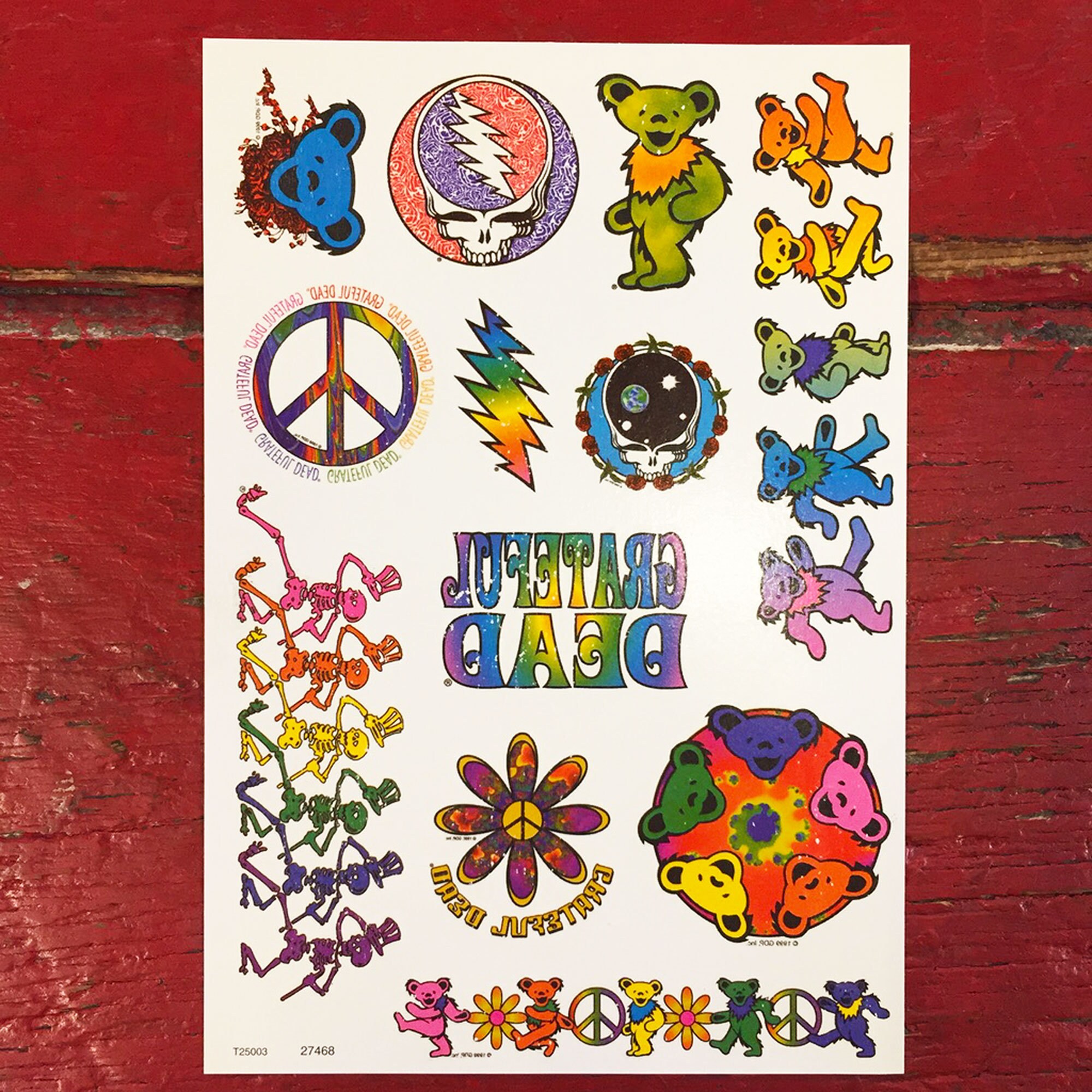 Grateful Dead Deadhead Mix Temporary Tattoo Psychedelic Body Art new ...