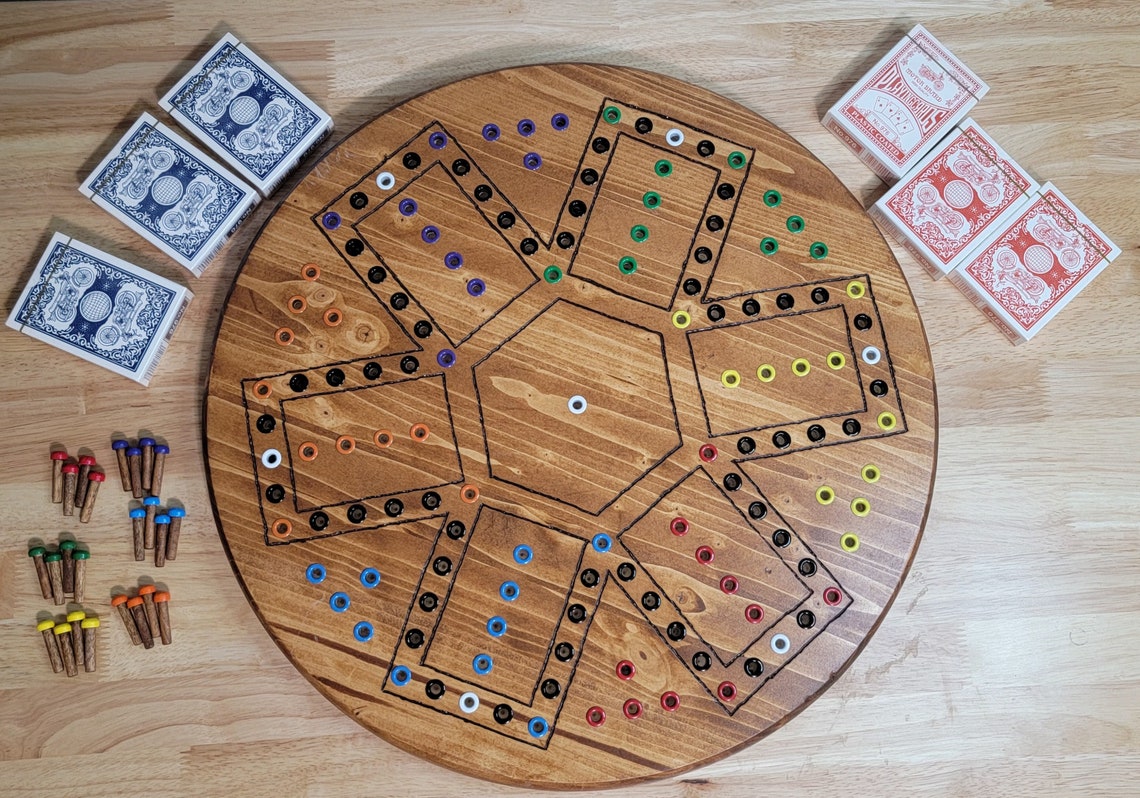 Fast Track Game Board W/ Pegs and Cards - Etsy