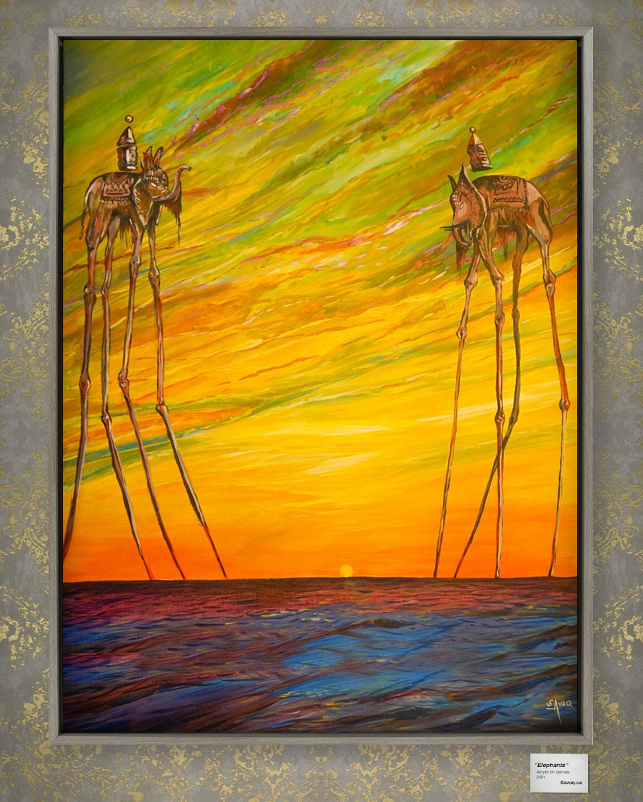 Dali Elephants Painting
