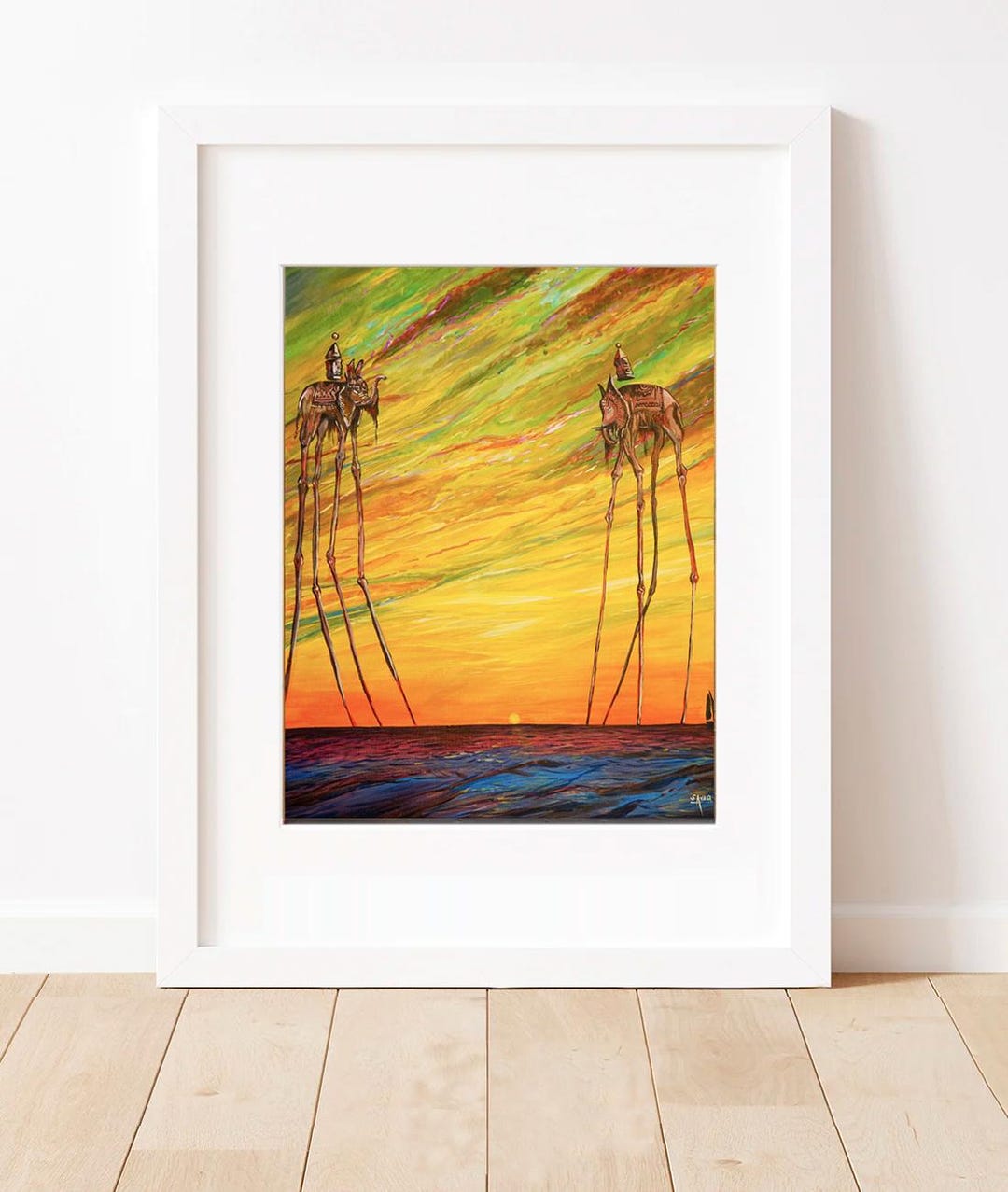 Salvador Dali Elephants Sunset Art Print: Cotton Paper Gallery Style ...