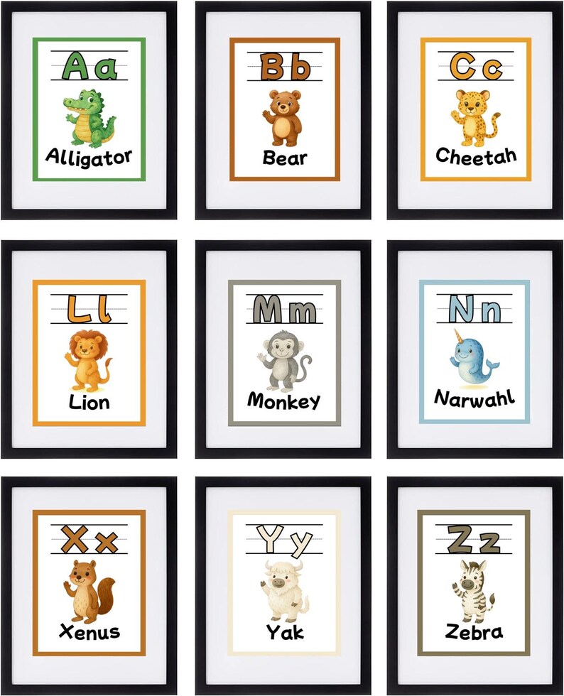 Alphabet Poster Classroom, Alphabet Print, Homeschool ABC Posters ...