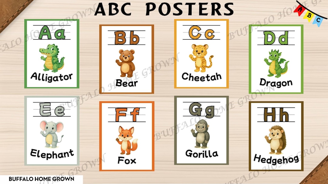 Alphabet Poster Classroom, Alphabet Print, Homeschool ABC Posters ...