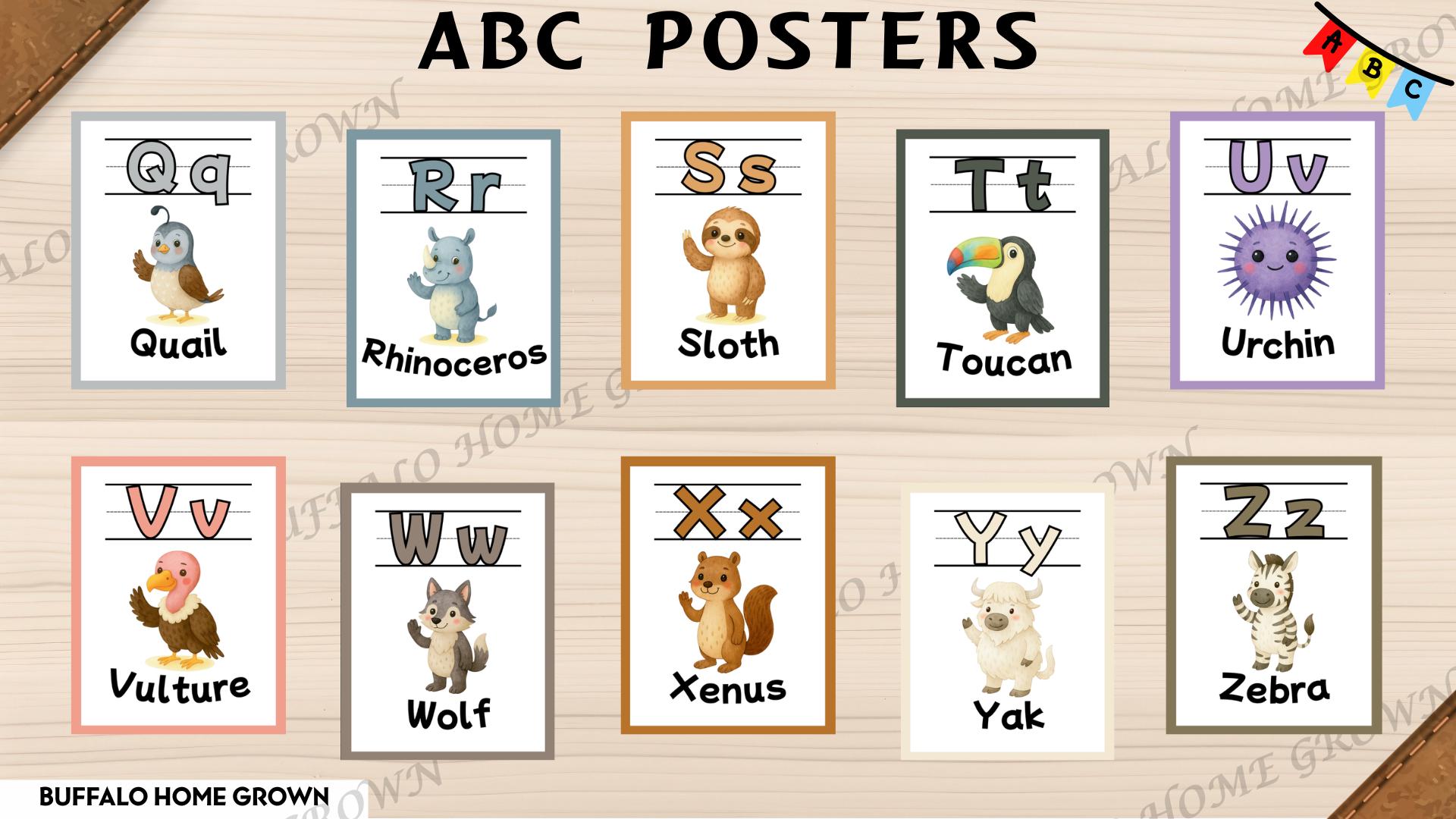 Alphabet Poster Classroom, Alphabet Print, Homeschool ABC Posters ...