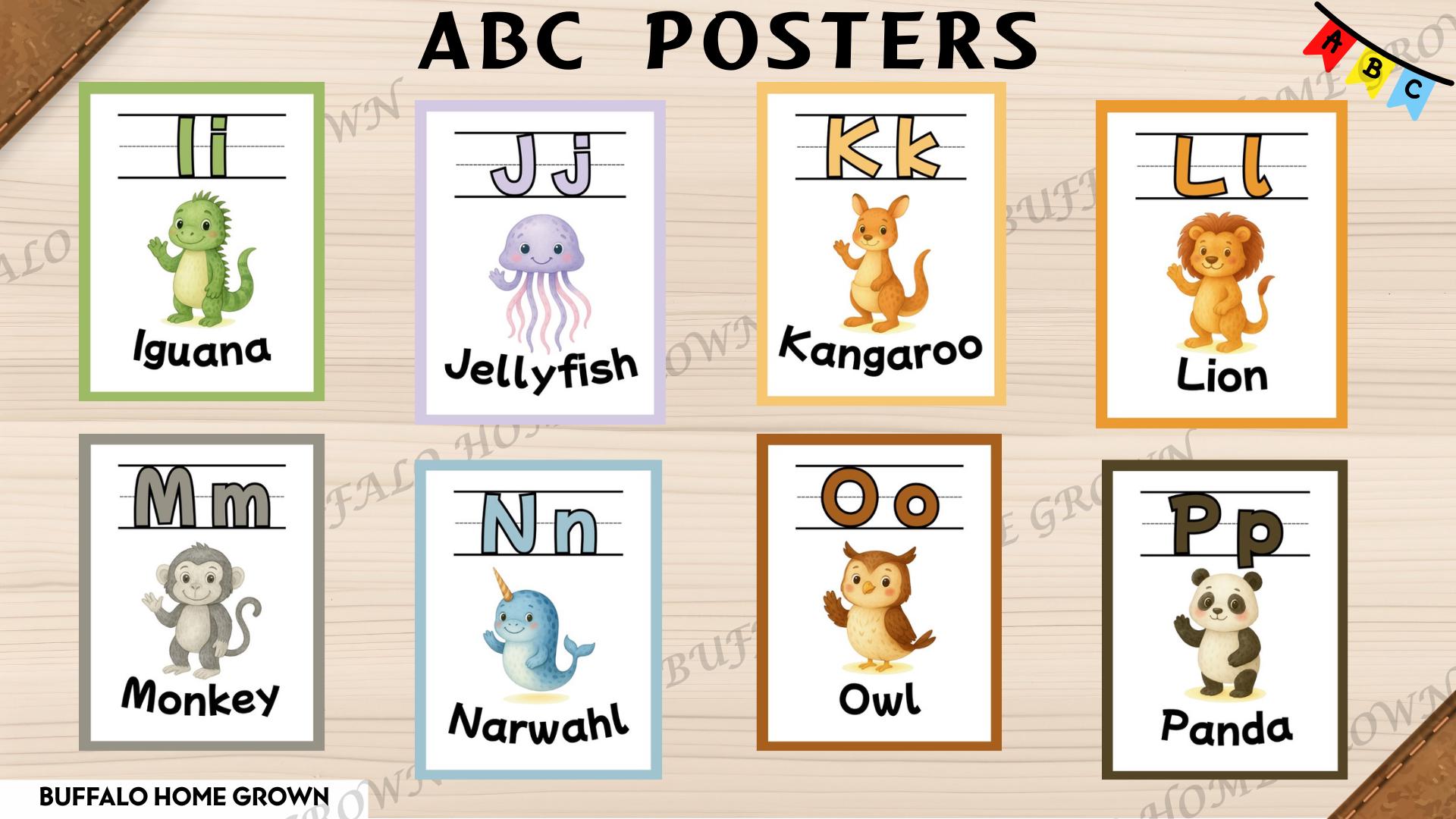 Alphabet Poster Classroom, Alphabet Print, Homeschool ABC Posters ...