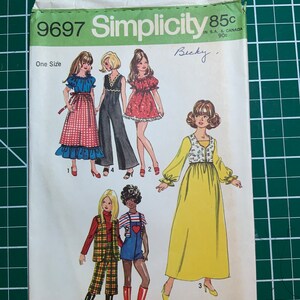 1970s Simplicity 9697 for Wardrobe for 11 1/2 Inch Doll - Etsy