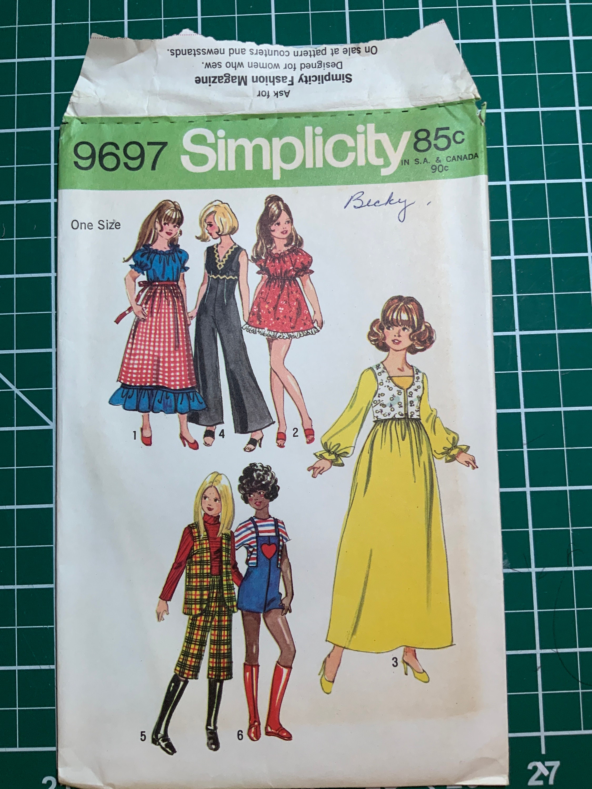 1970s Simplicity 9697 for Wardrobe for 11 1/2 Inch Doll - Etsy