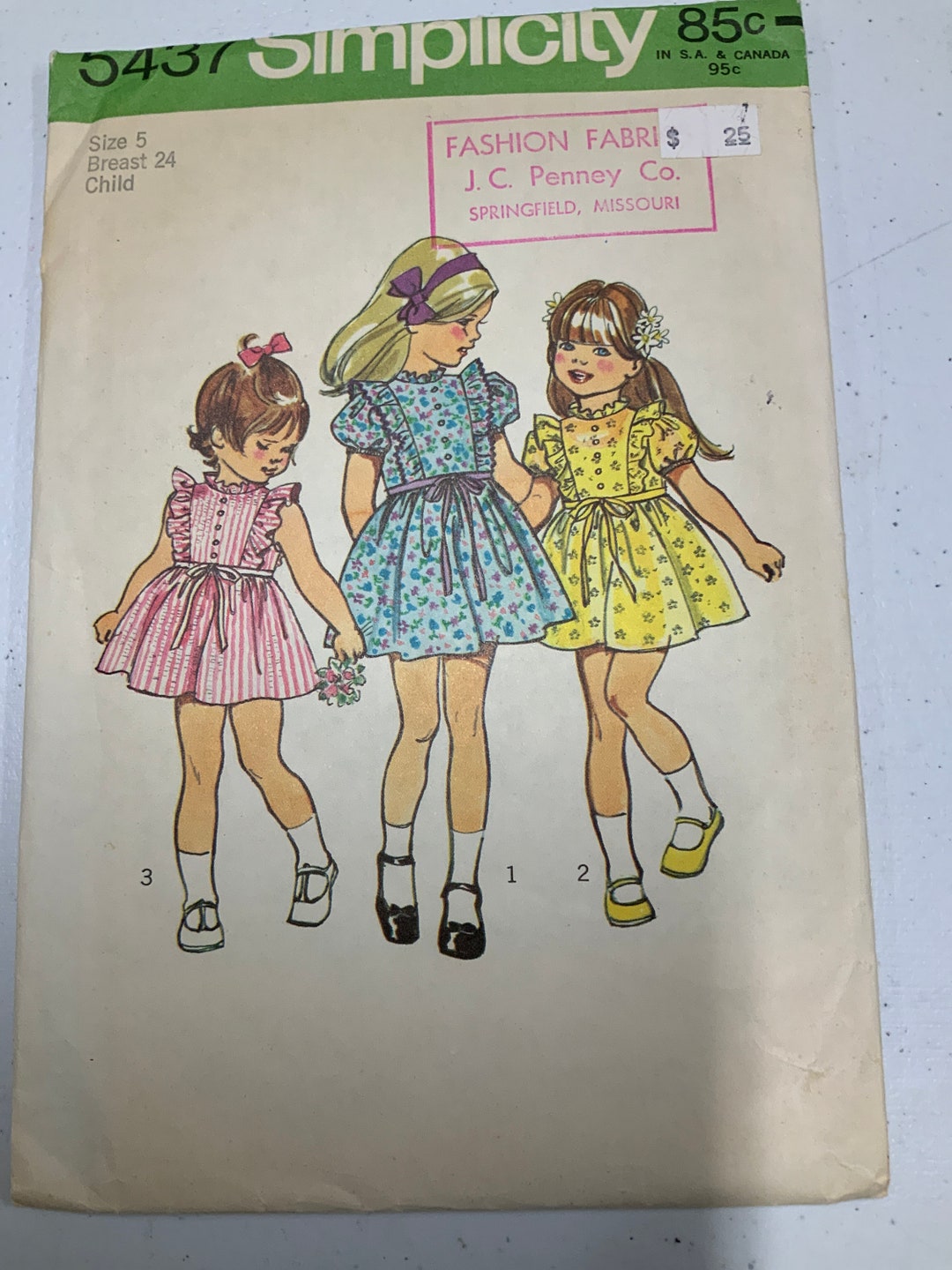 1970s Vintage Simplicity 5437 Child Size 5 Pattern for Dress - Etsy