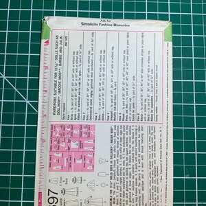 1970s Simplicity 9697 for Wardrobe for 11 1/2 Inch Doll - Etsy