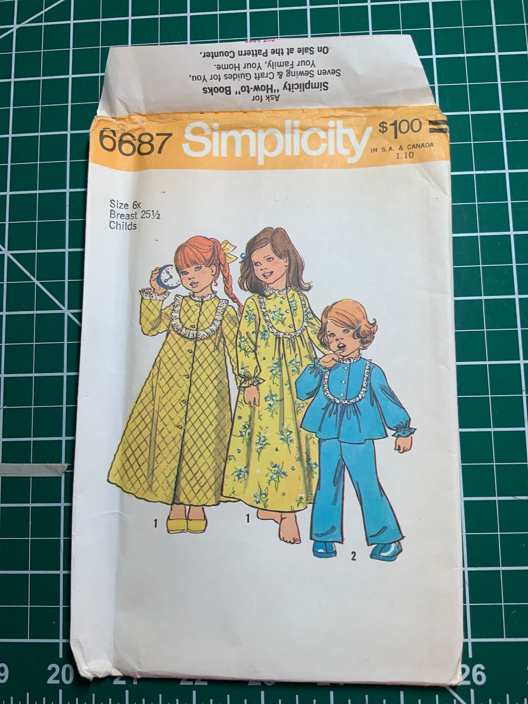 1970’s Simplicity 6687 in Size 6X for Girls Robe, Nightgown, and ...